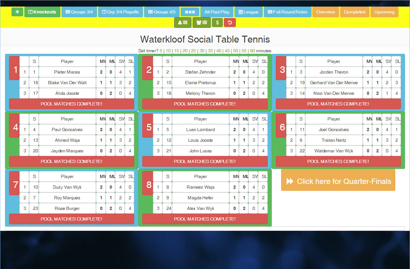 Tournament Manager – Sports Challenges – Sports Administration Software